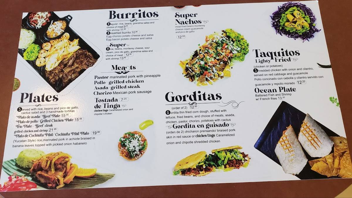 Menu at La Cocina de la Abuela restaurant, Redwood City