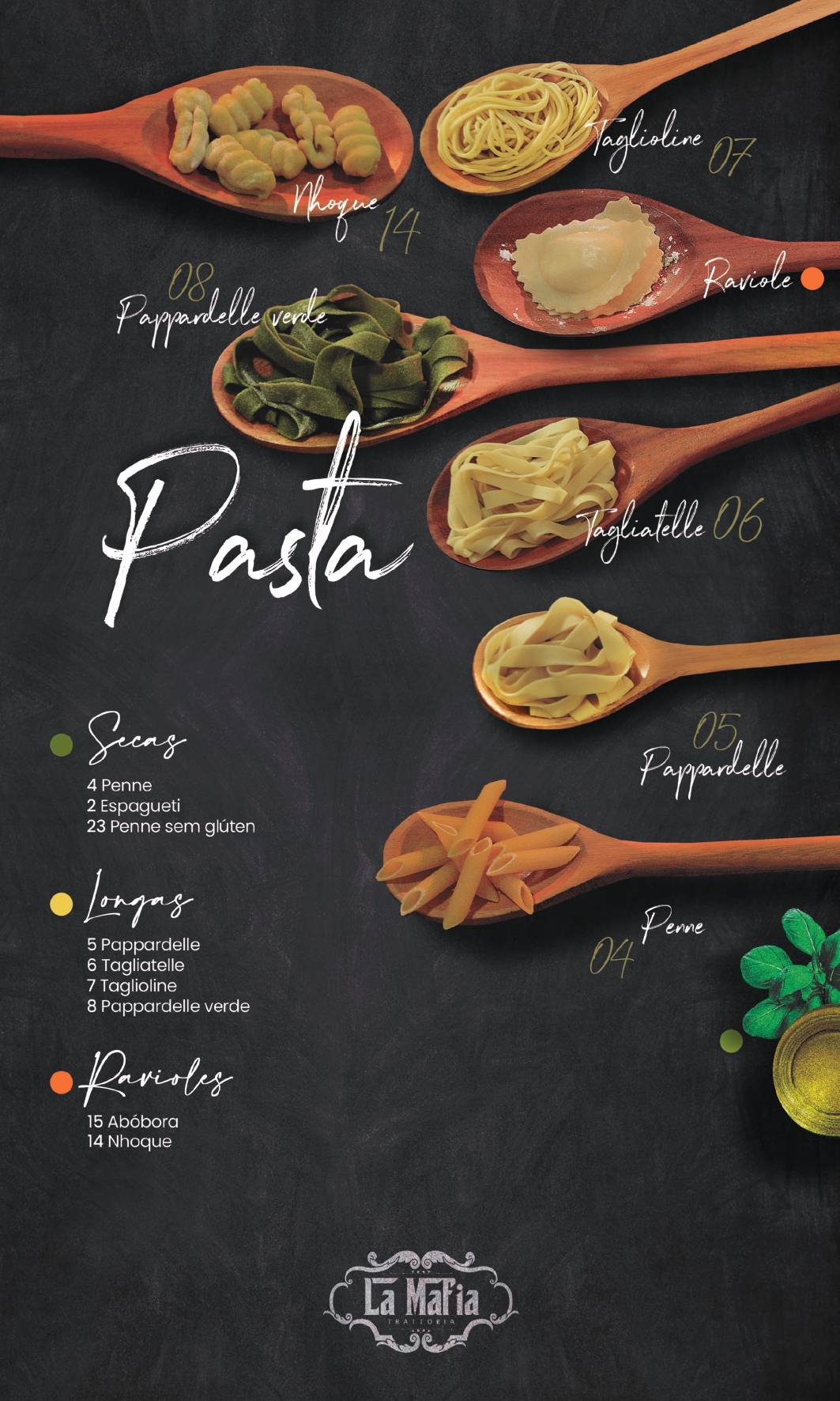 Menu em La Mafia Trattoria restaurante, Curitiba
