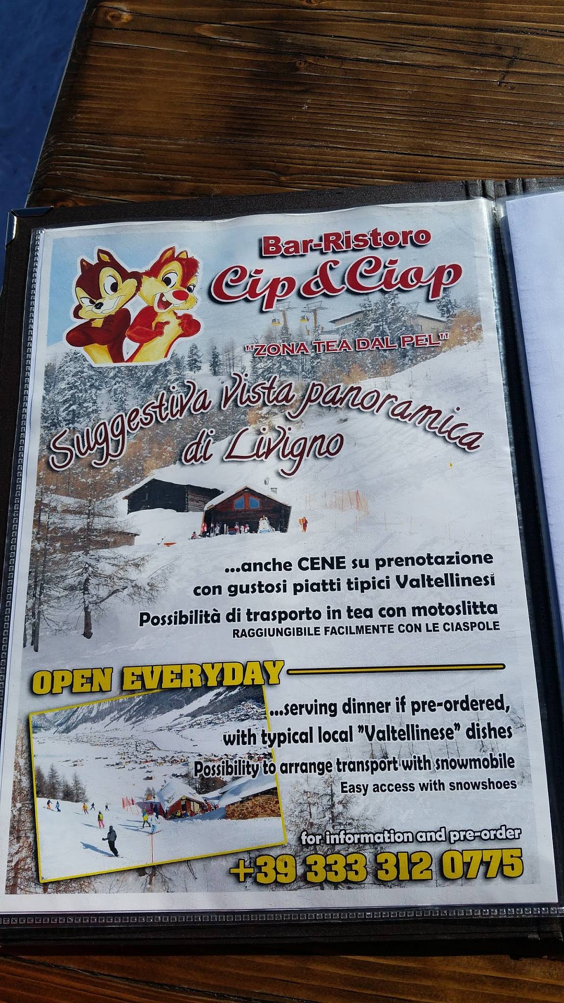 Menu da La Tea Cip & Ciop ristorante, Livigno