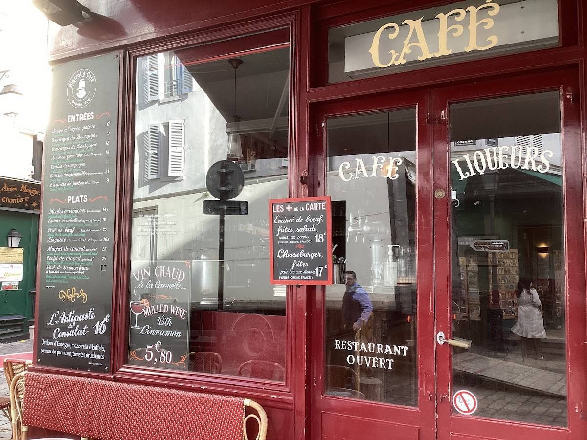 Menu at Le Consulat restaurant, Paris, 18 Rue Norvins