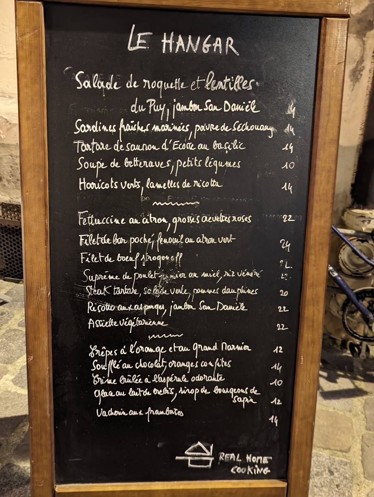 Menu at Le Hangar restaurant, Paris, 12 Imp. Berthaud