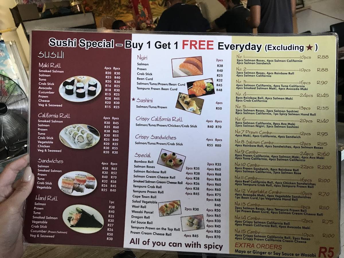 Menu at Li's Kitchen restaurant, Cape Town