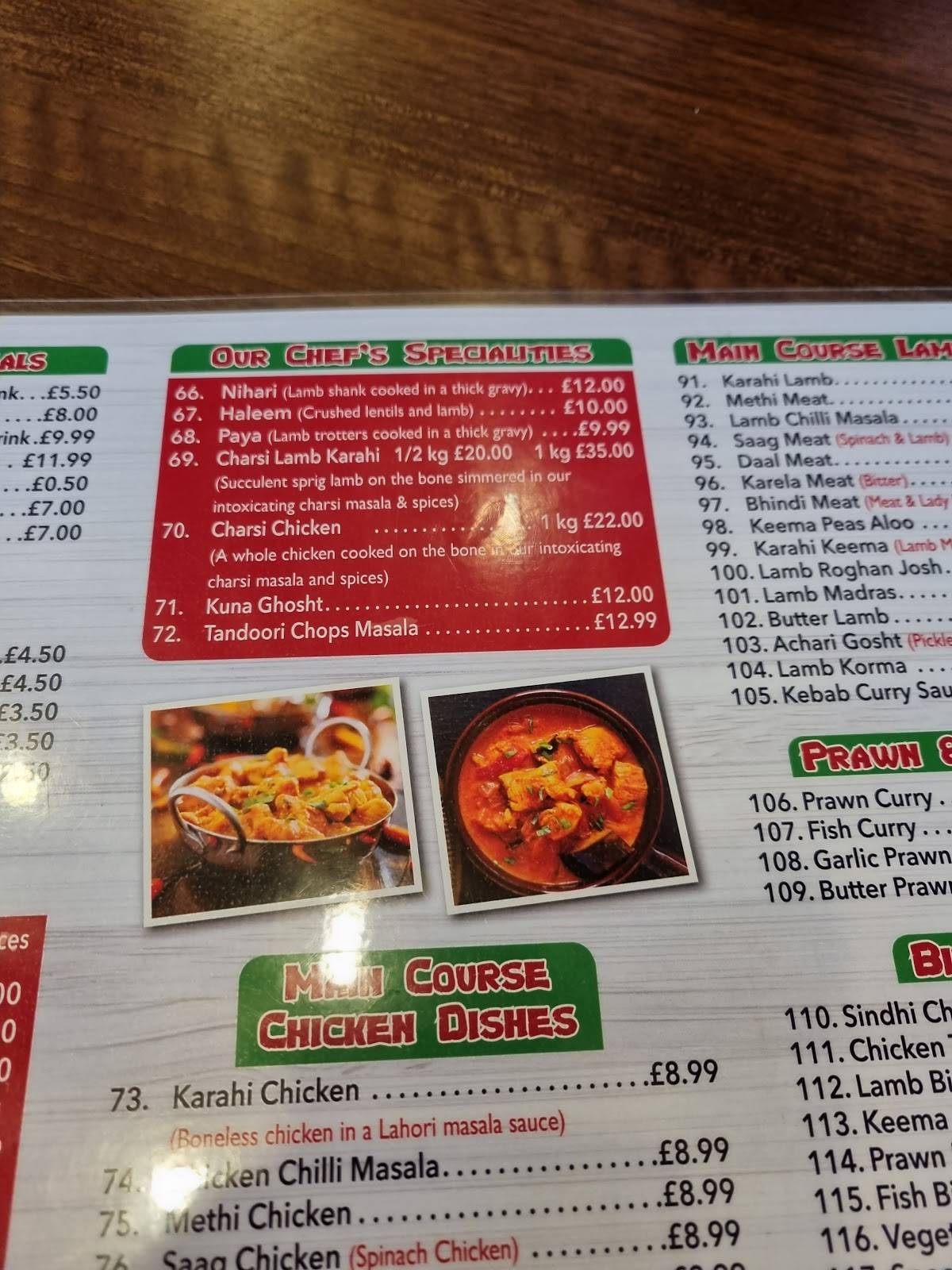 Menu at Little Lahore restaurant, Dunstable