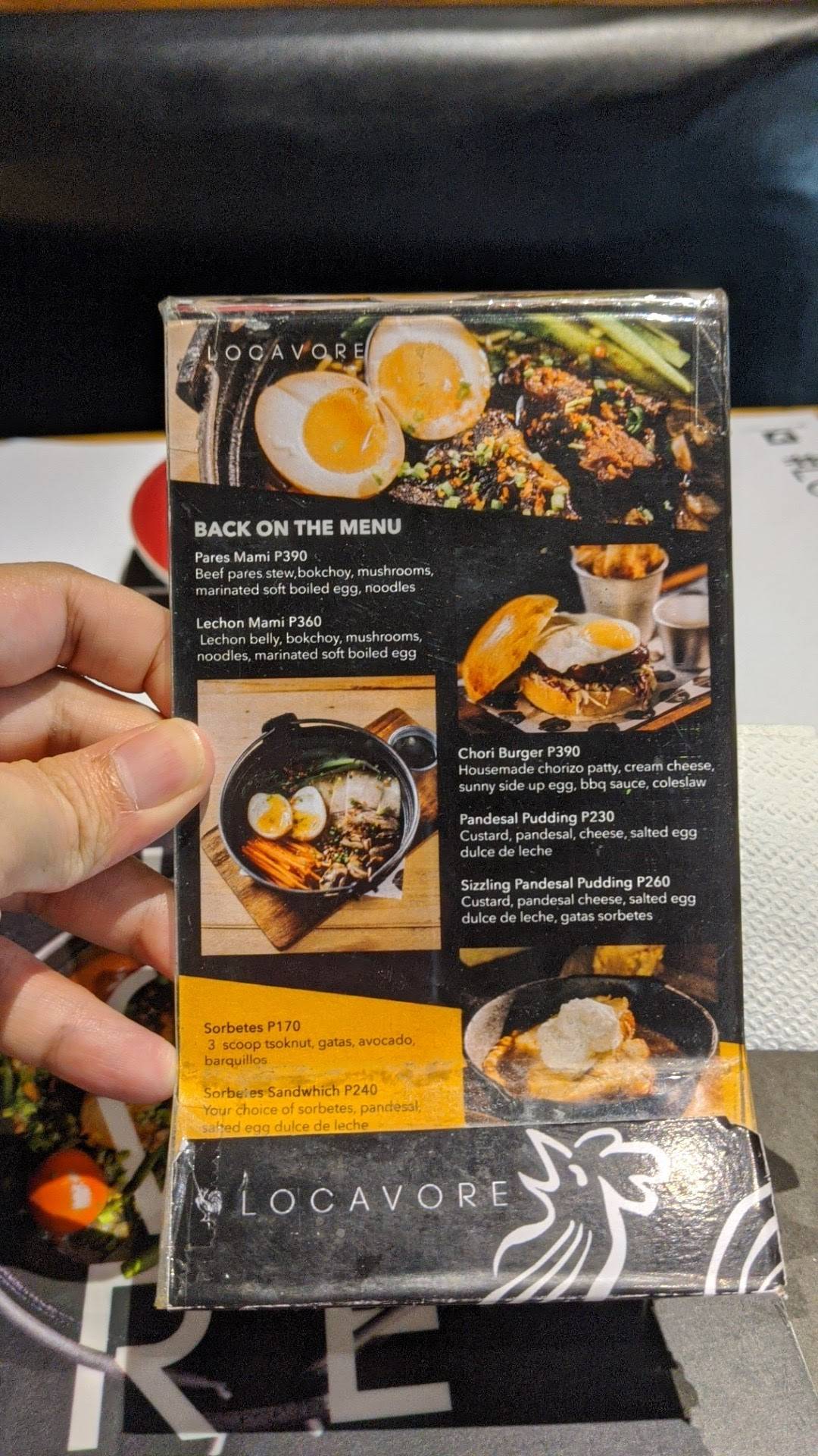 Menu at Locavore BGC restaurant, Taguig, Forbes Town Center