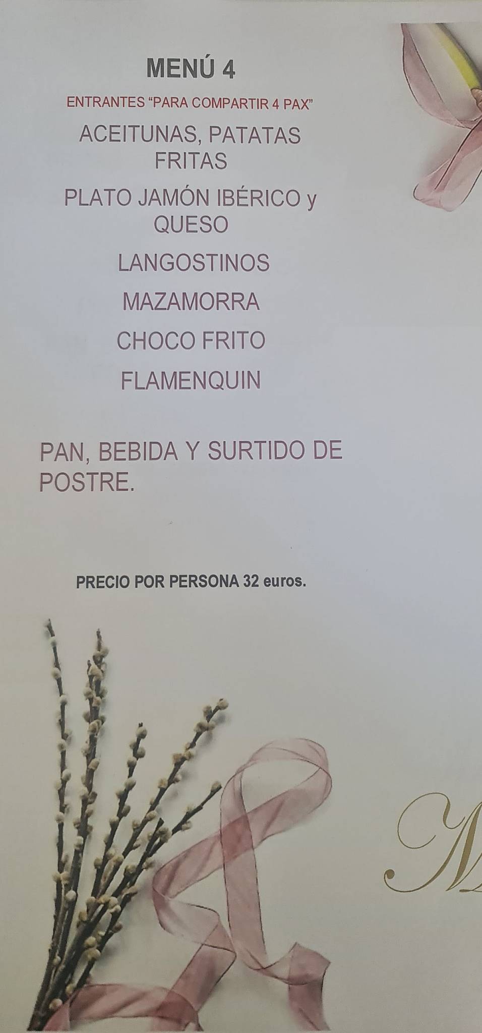 Menu at Los Llanos de Casa Colón restaurant, Córdoba
