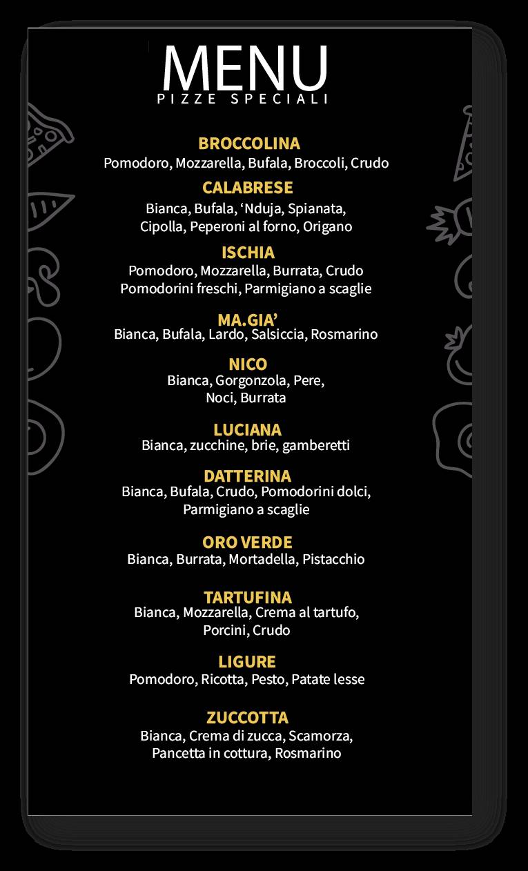 Menu da Ma.Già pizzeria, Schio