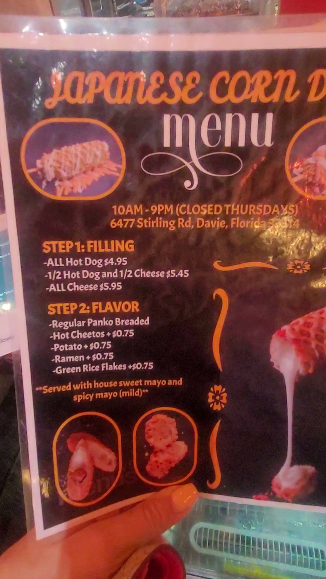 Menu at MaMa YaTai & Donuts desserts, Davie