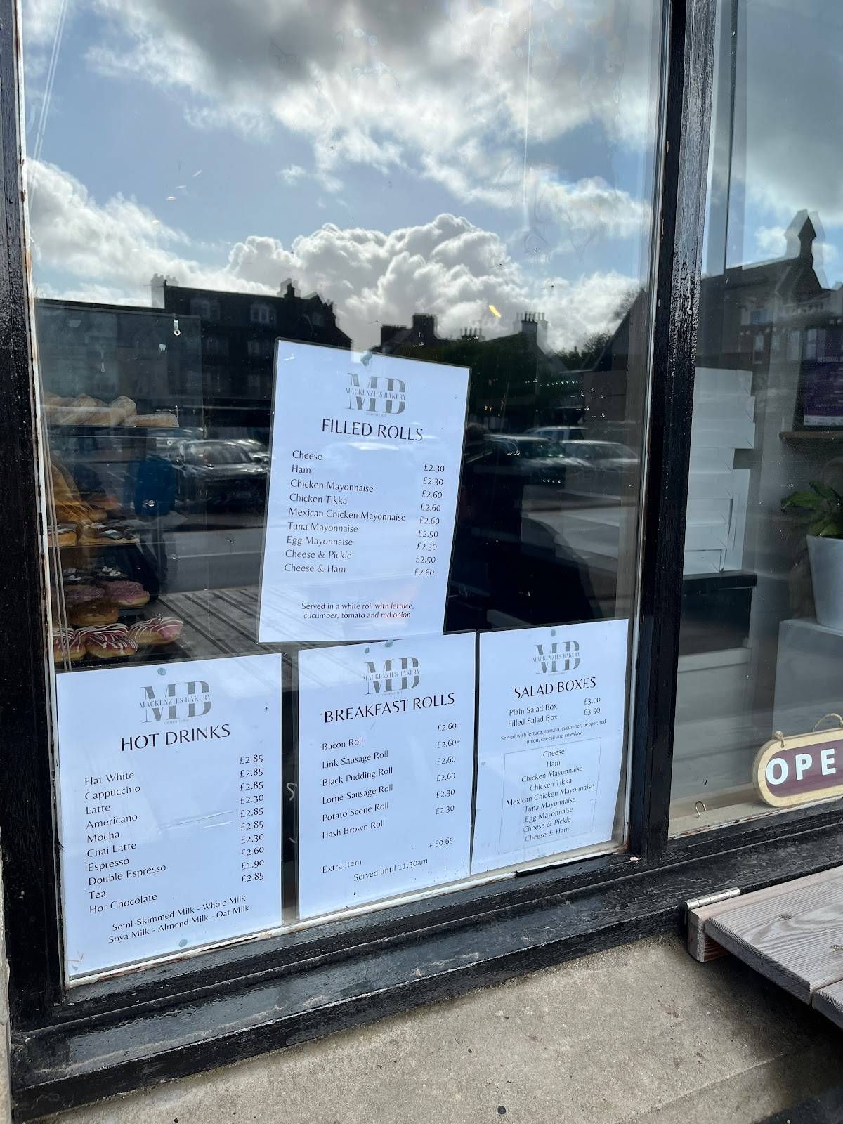 Menu at MacKenzie's Bakery, Portree