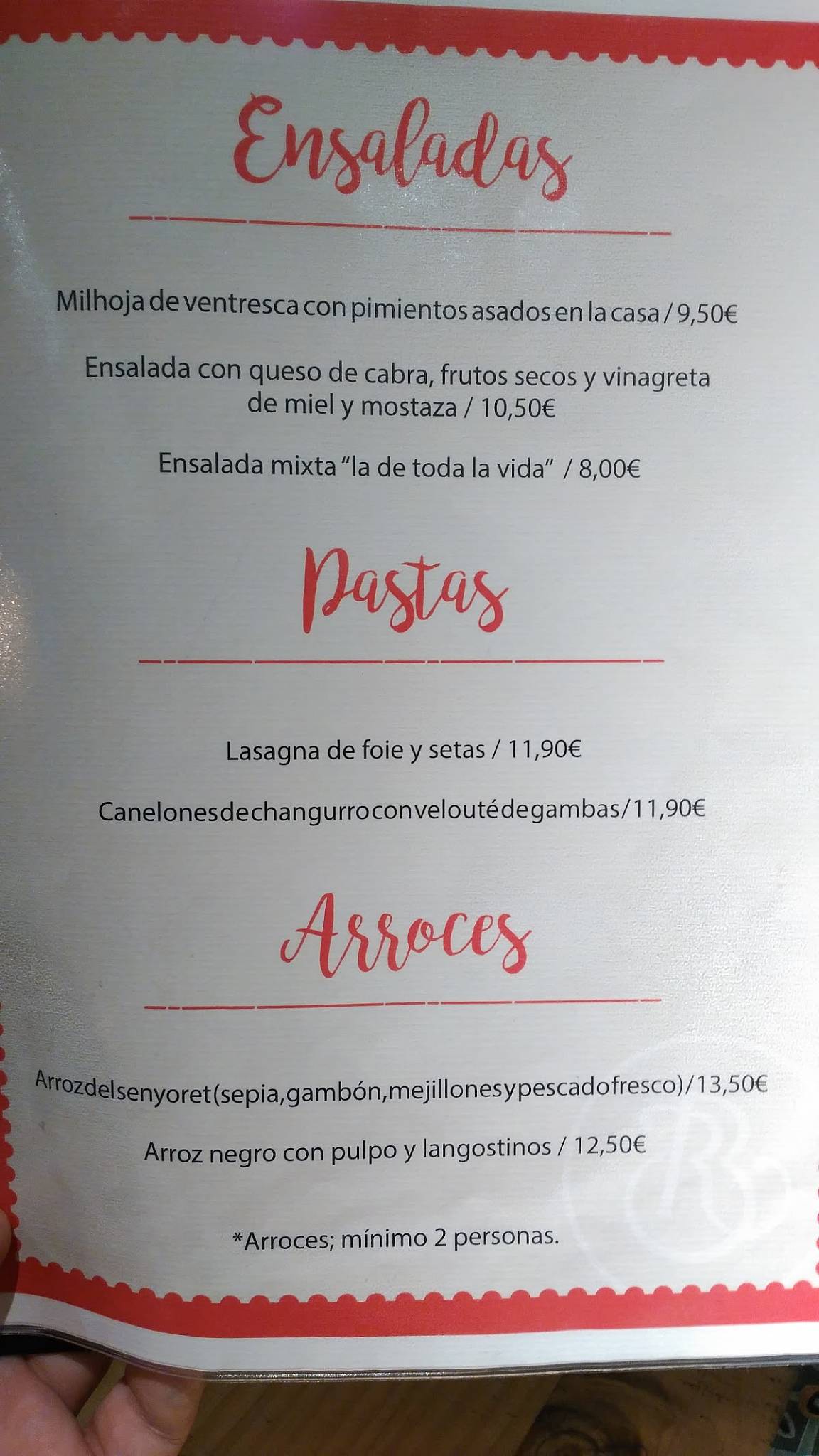 Carta de Bicai | Restaurante en Moda Shopping, Madrid, Plaza Carlos ...