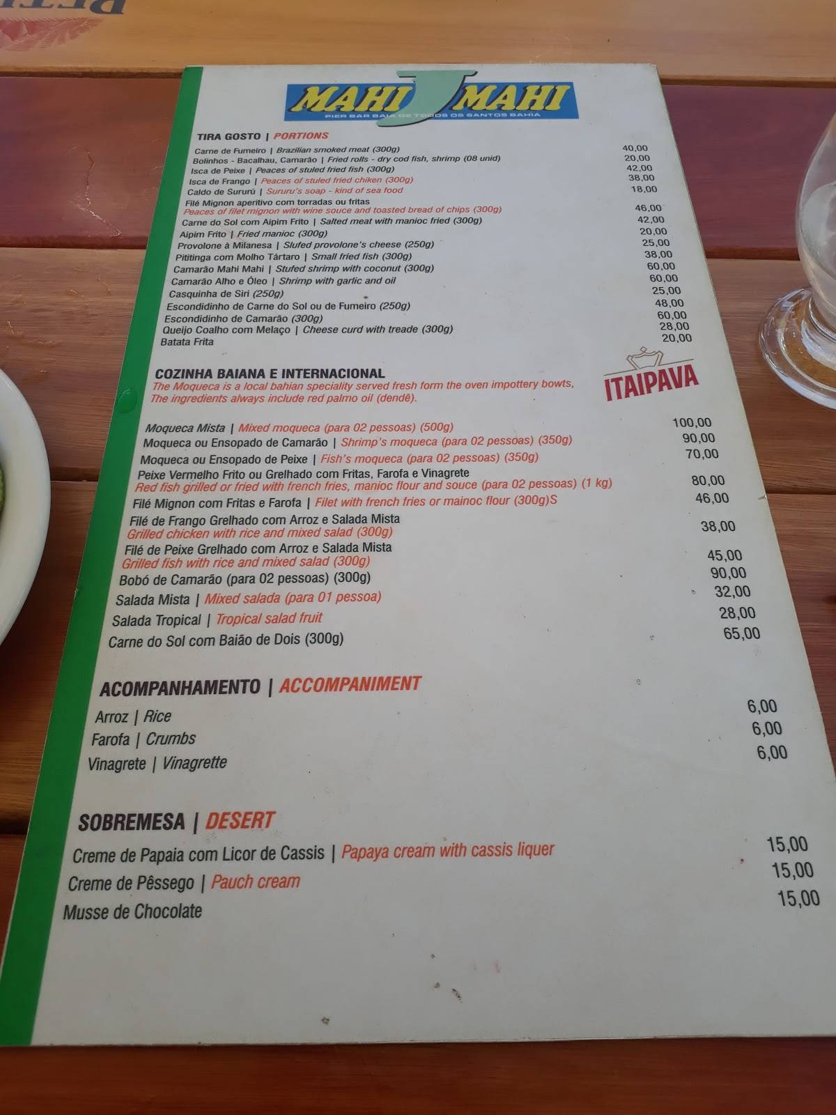Menu em Mahi Mahi Bar e Restaurante, Salvador