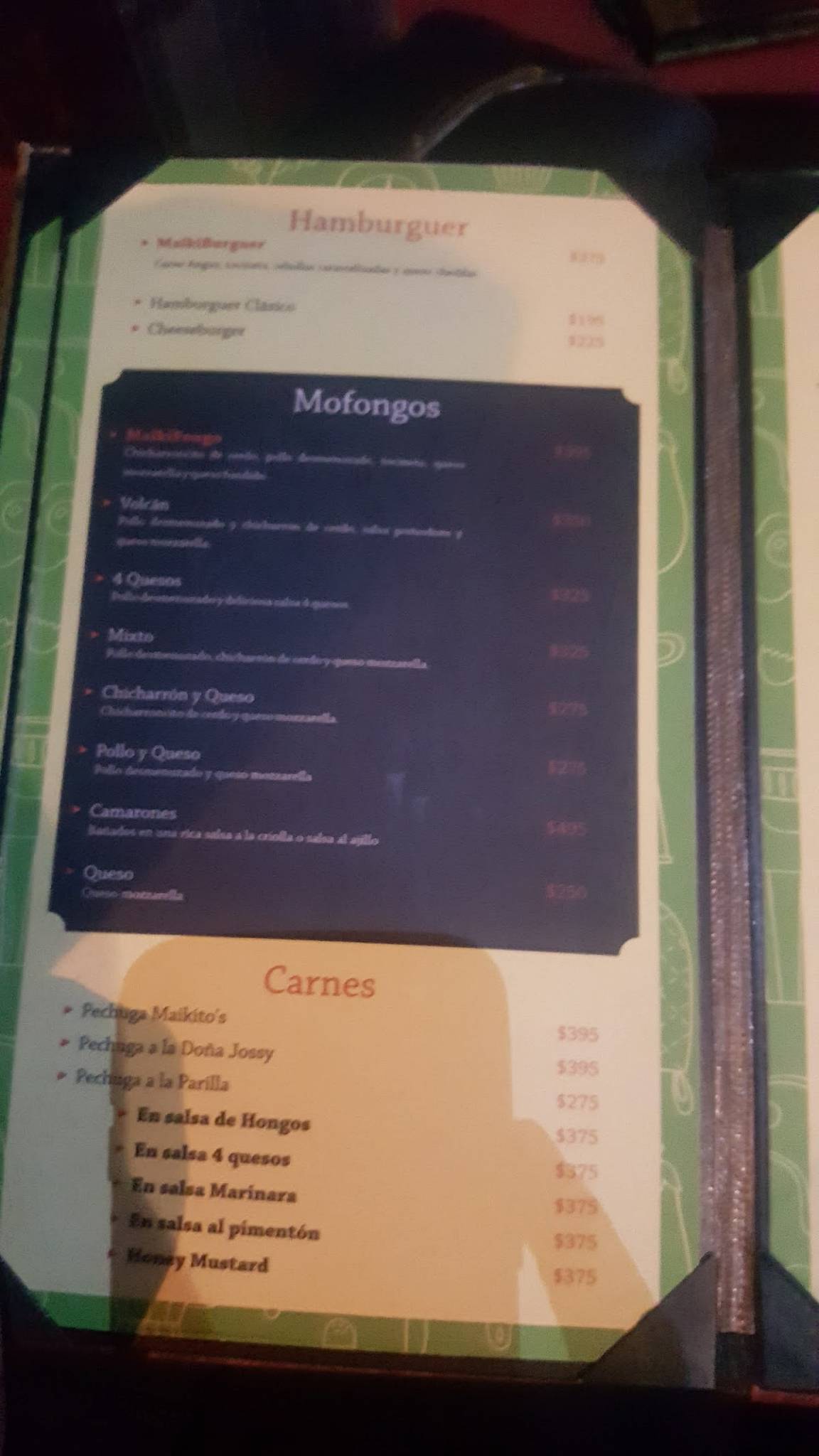 Menu at Maikito's by D' Moya restaurant, San Francisco de Macoris