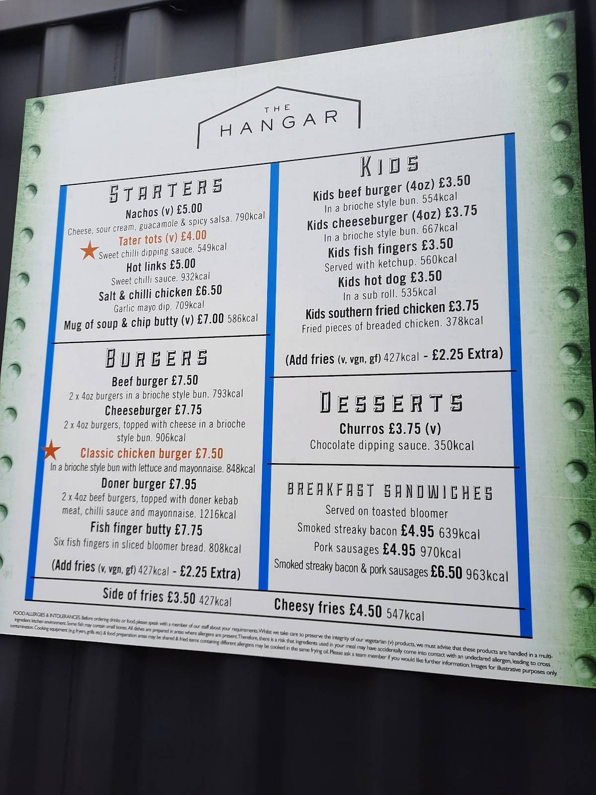 Menu at Airport Pub, Manchester Airport, Ringway