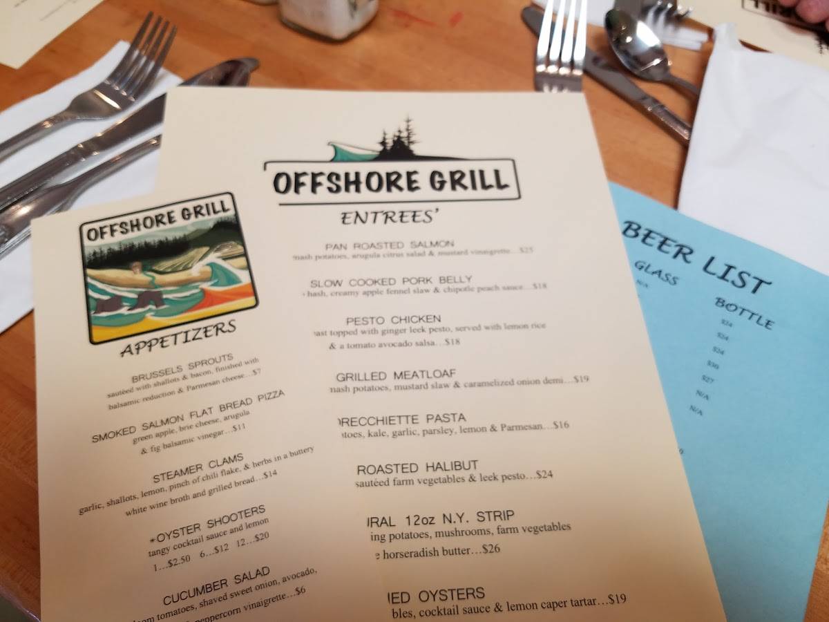 Menu at Offshore Grill and Coffee House, Manzanita
