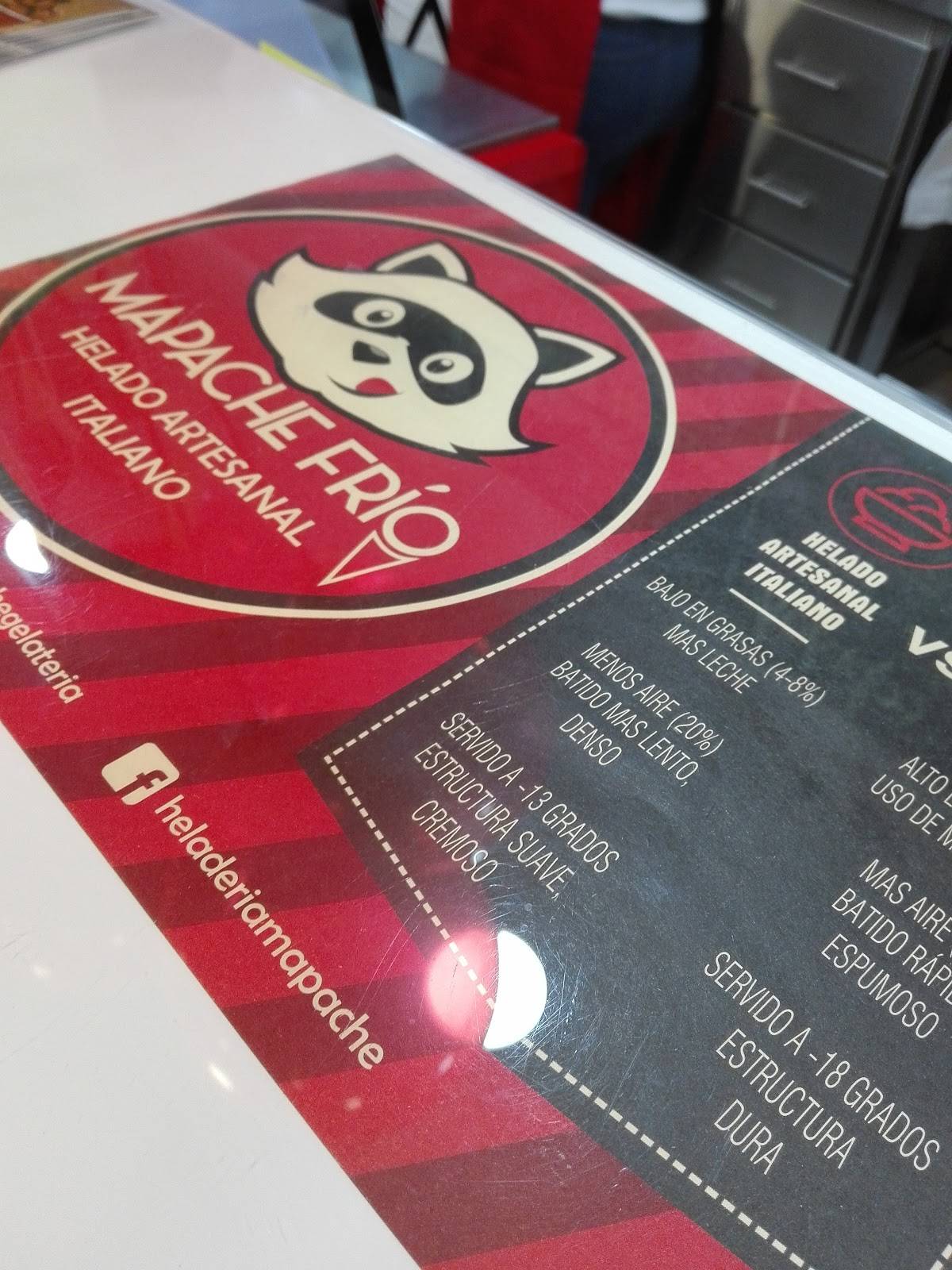 Carta del café Mapache Frío Helado Artesanal, Chiclayo, calle
