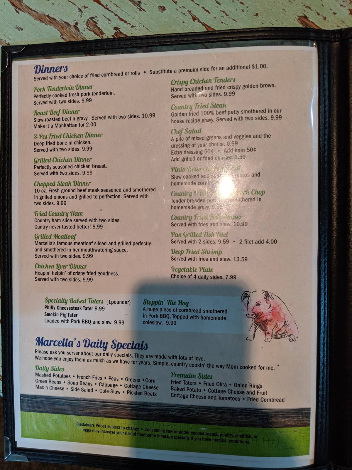 Menu at Marcella's Farm to Fork restaurant, Mount Vernon, 216 Cedar ...