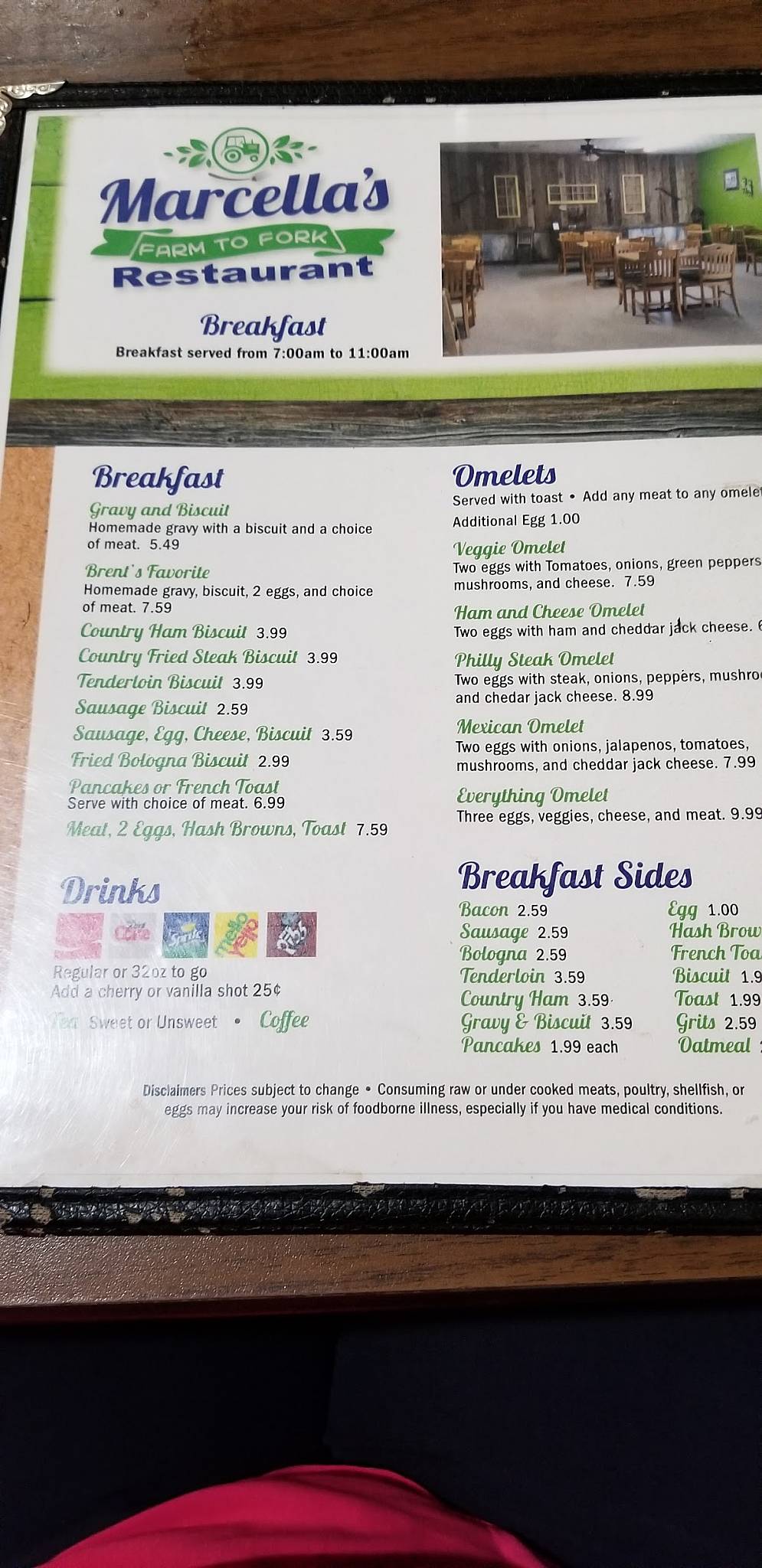 Menu at Marcella's Farm to Fork restaurant, Mount Vernon, 216 Cedar ...