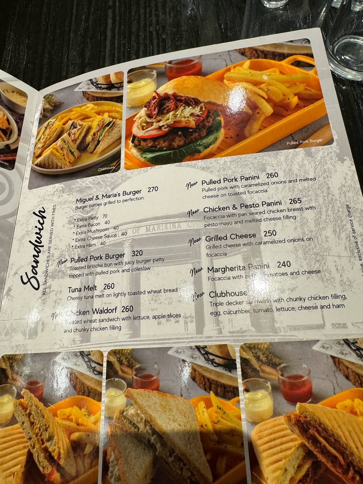 Menu at Miguel & Maria Restaurant, Marikina, 89 Lilac St