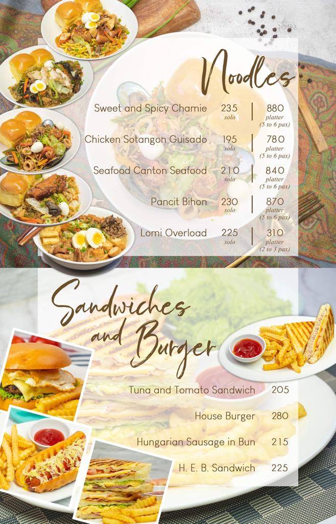 Menu at The Taste of Czaczacza Cafe, Marikina