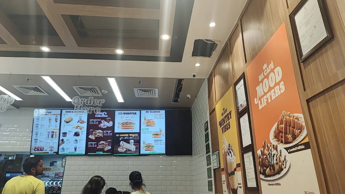 Menu at Burger King, Mathura