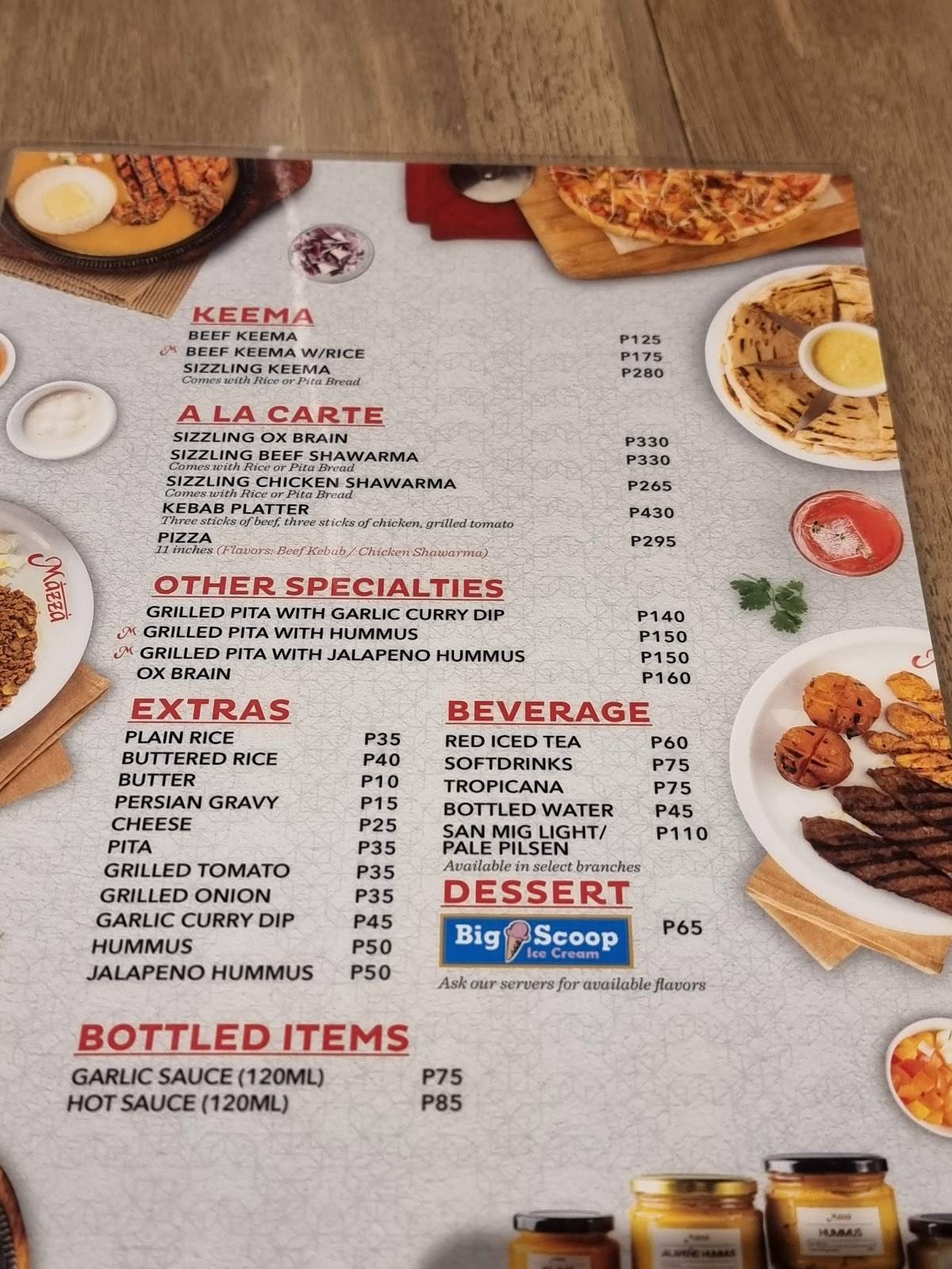 Menu at Mazza Shawarma restaurant, Quezon City, Eastwood Bldg B