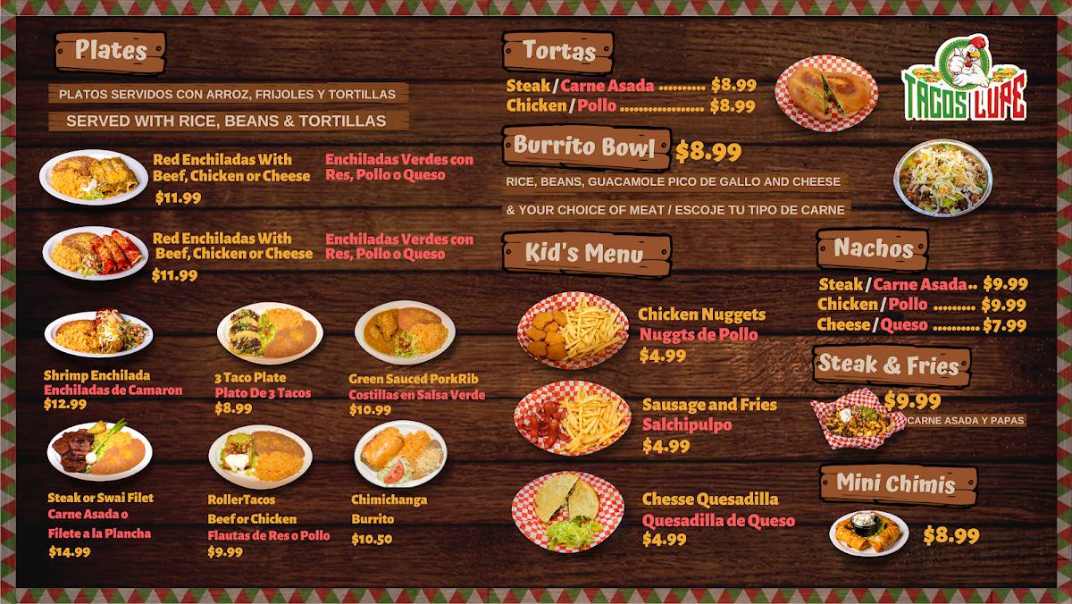 Menu at Casa Rivas Mexican Food & Mariscos restaurant, Mesa