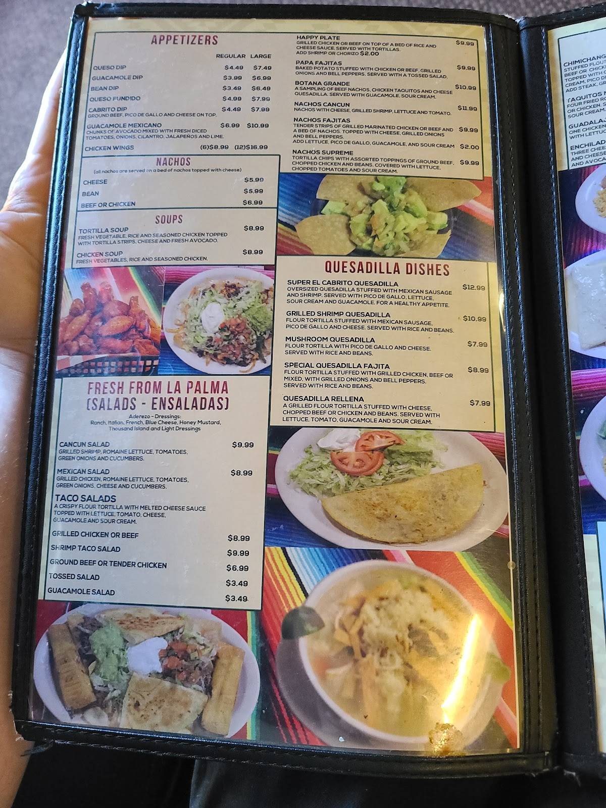 Menu at Mi Cabrito restaurant, Richland, 655 US 49