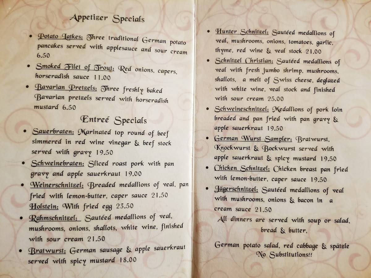 Menu at Mickey & Minnie's Inn restaurant, Egg Harbor City