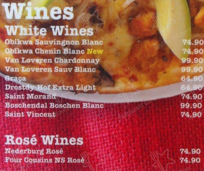 Menu at Mimmos Gateway restaurant, Umhlanga, G016