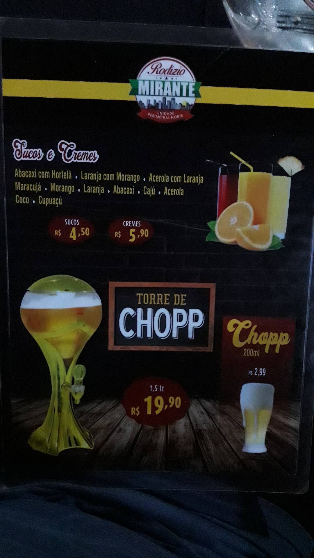 Menu em Mirante Rodízio restaurante, Goiânia, Av. Perimetral Norte