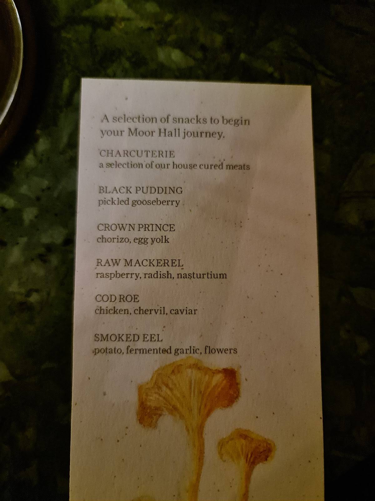 Menu at Moor Hall Restaurant with Rooms, Ormskirk