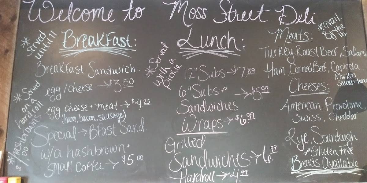 Menu at Moss Street Deli And Country Store restaurant, Hudson Falls