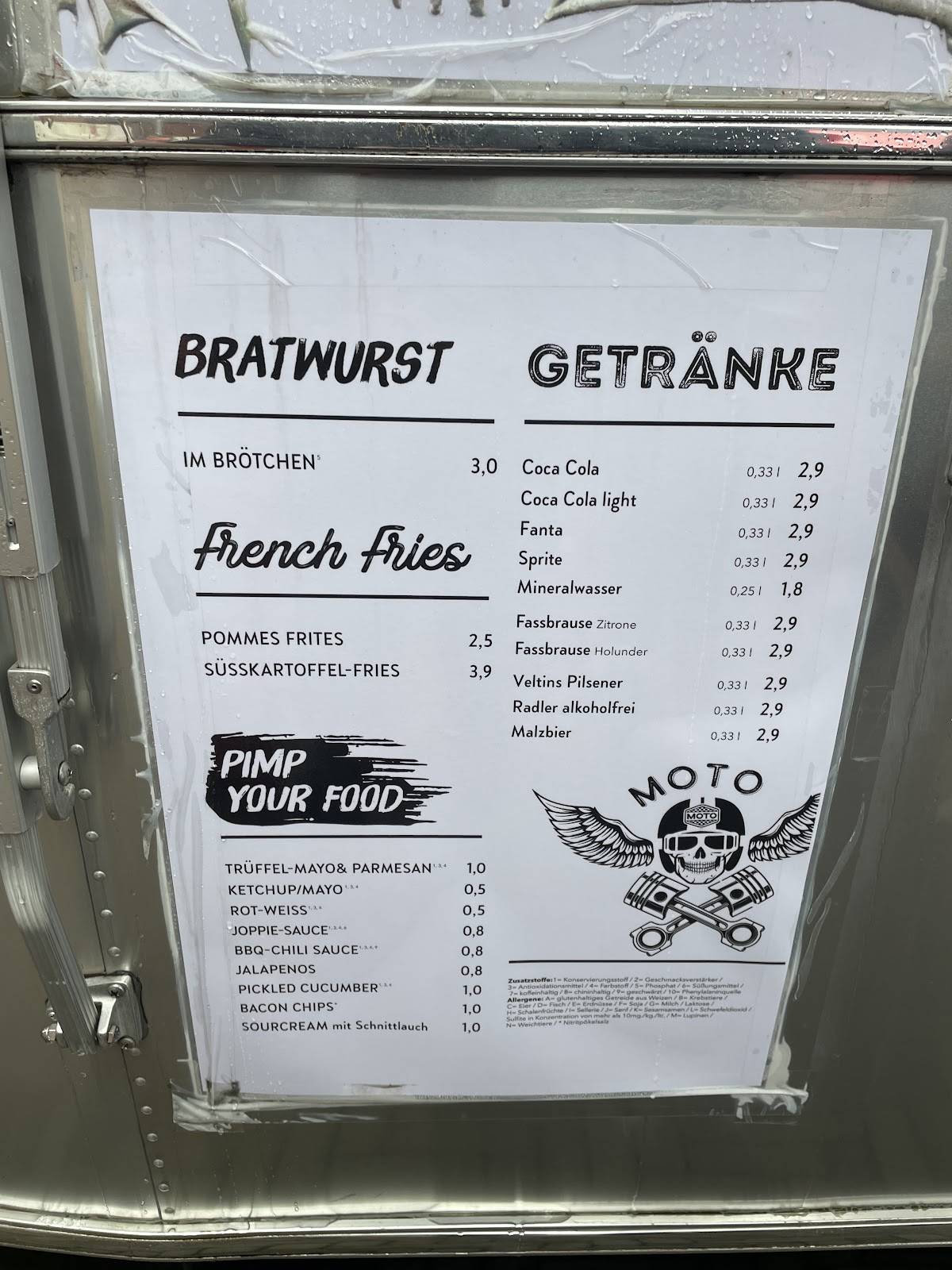 Speisekarte von Moto59 Foodtruck Zeche Ewald restaurant, Herten