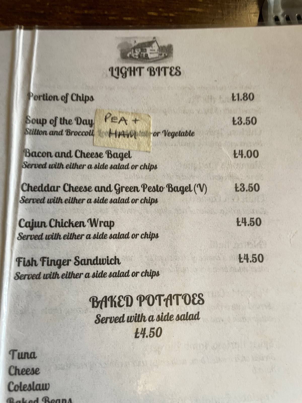 Menu at The Harp Inn pub & bar, Neston