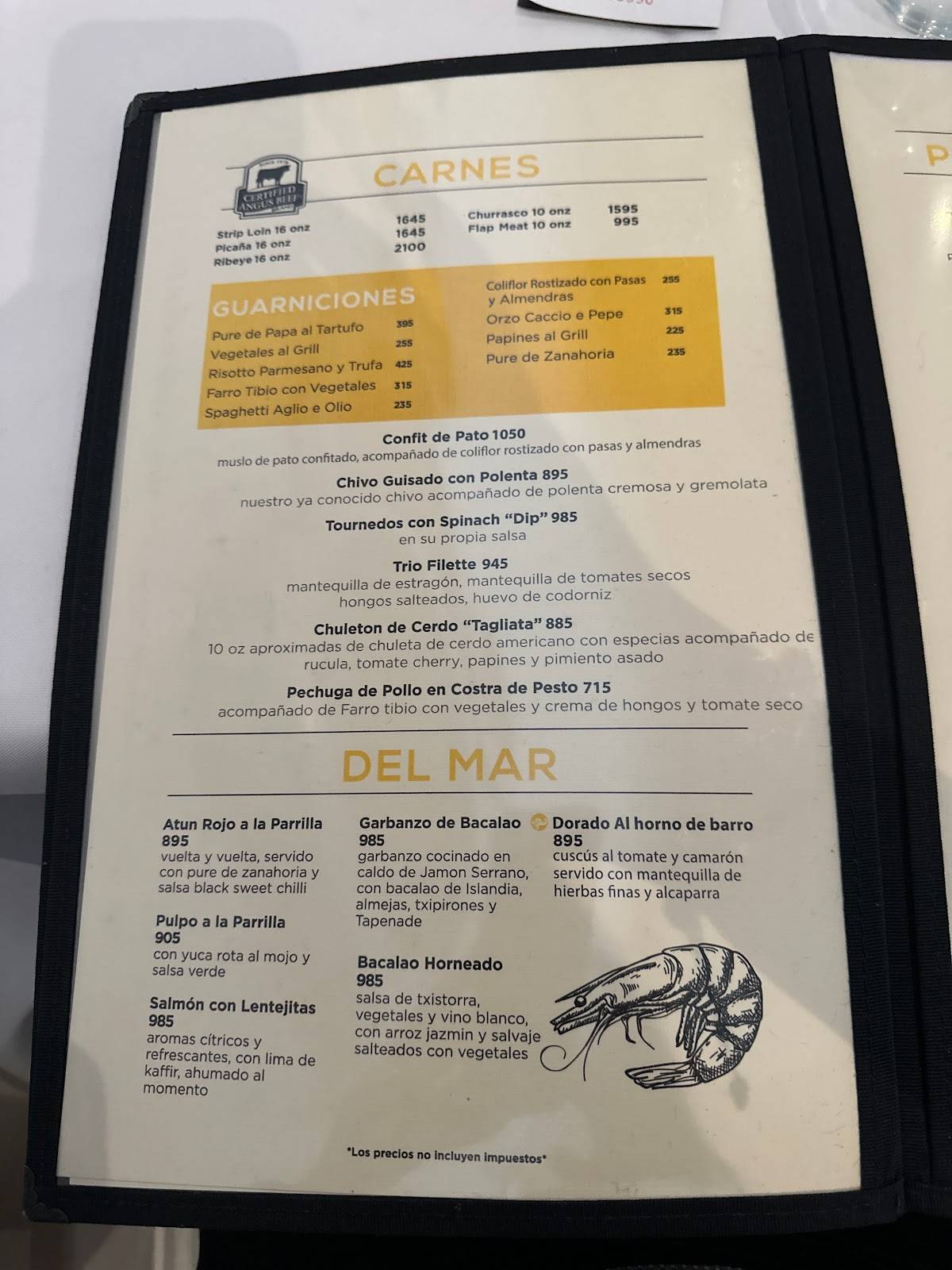 Menu at Nipau restaurant, Santo Domingo, C. Max Henriquez Ureña 20