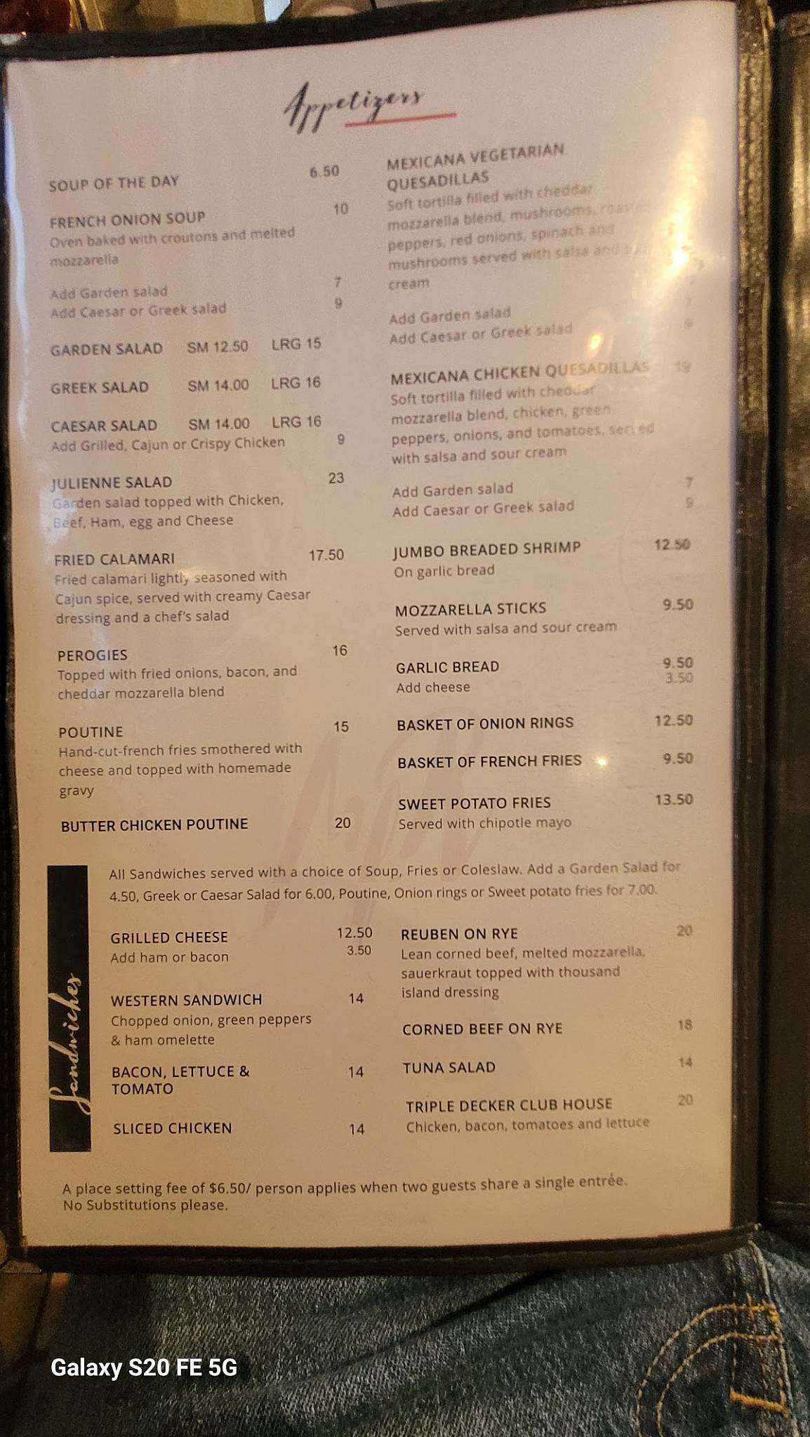 Menu at Mo's Family Restaurant, Oakville