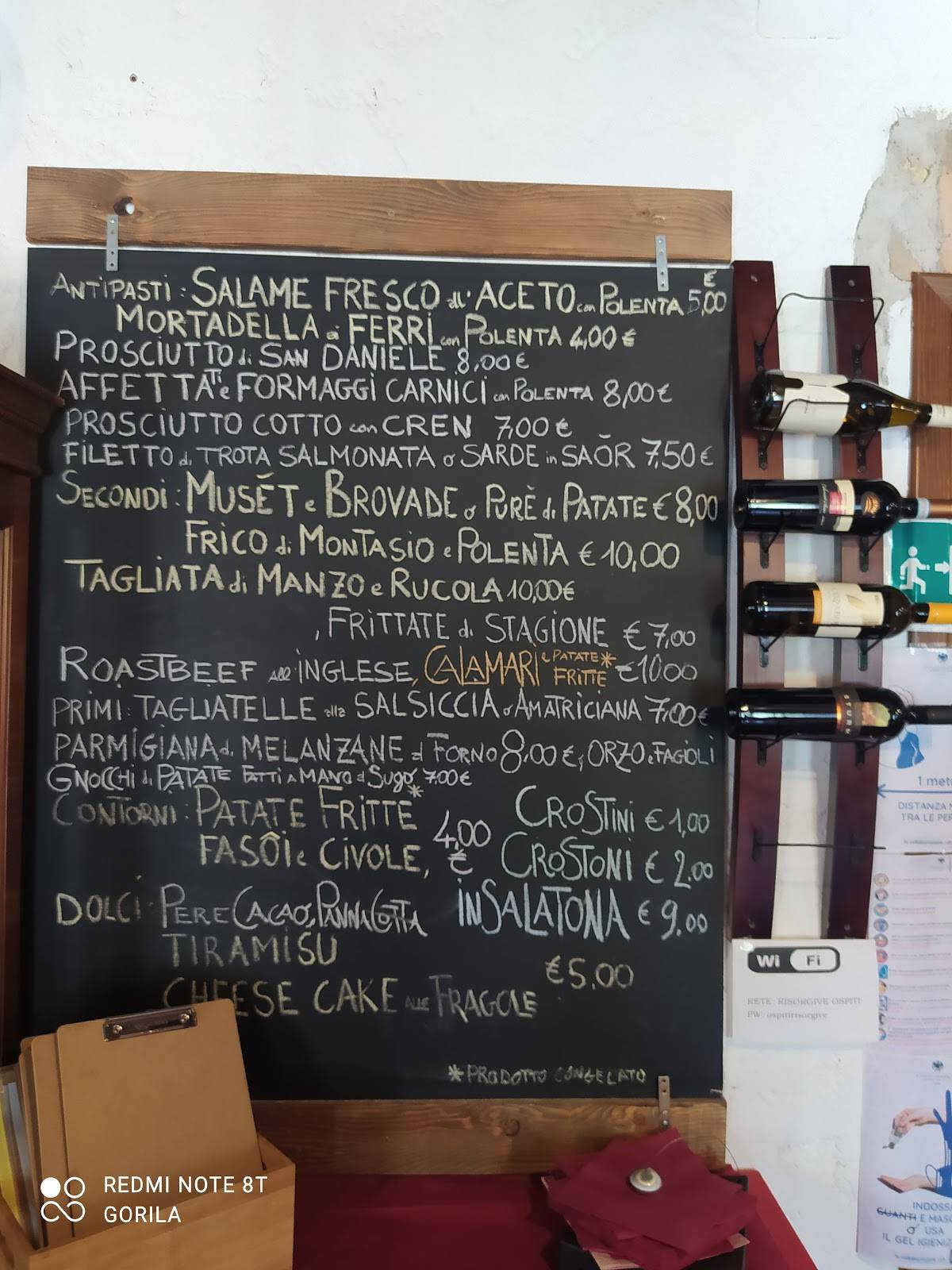 Menu da OSTERIA ALLE RISORGIVE pub & bar, Codroipo