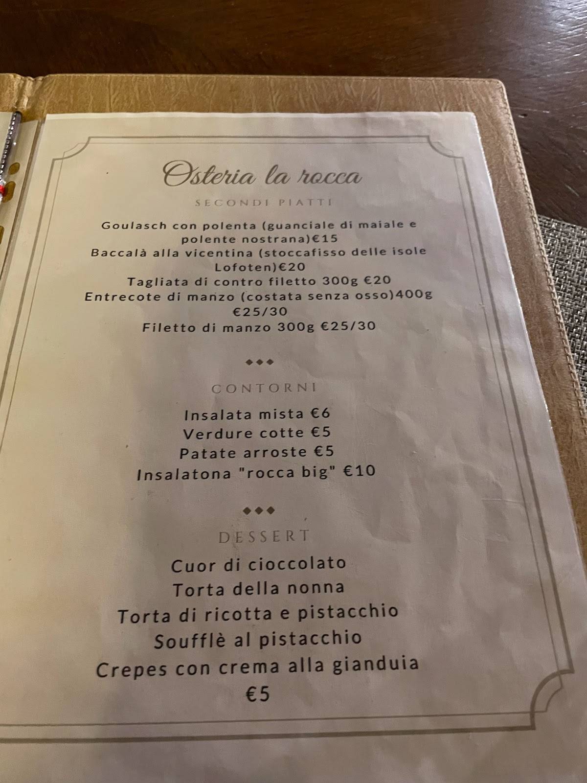 Menu da Osteria La Rocca Ristorante Monfalcone, Monfalcone, Piazza ...