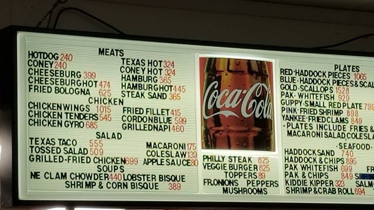 Menu at Rudy's Lakeside Drive-In restaurant, Oswego, 78 Co Rte 89
