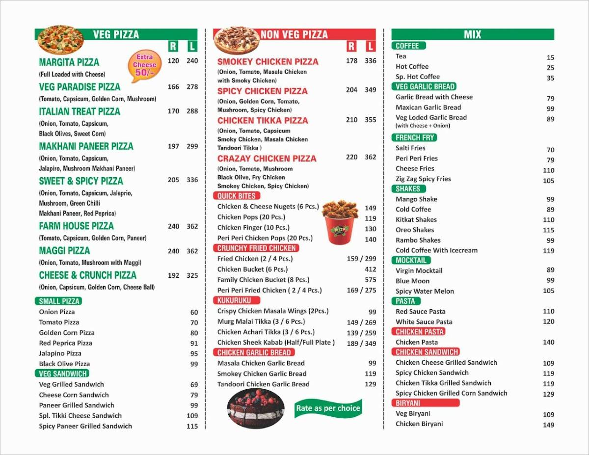 Menu at PIZZA BAKERY POINT PATNA, Patna
