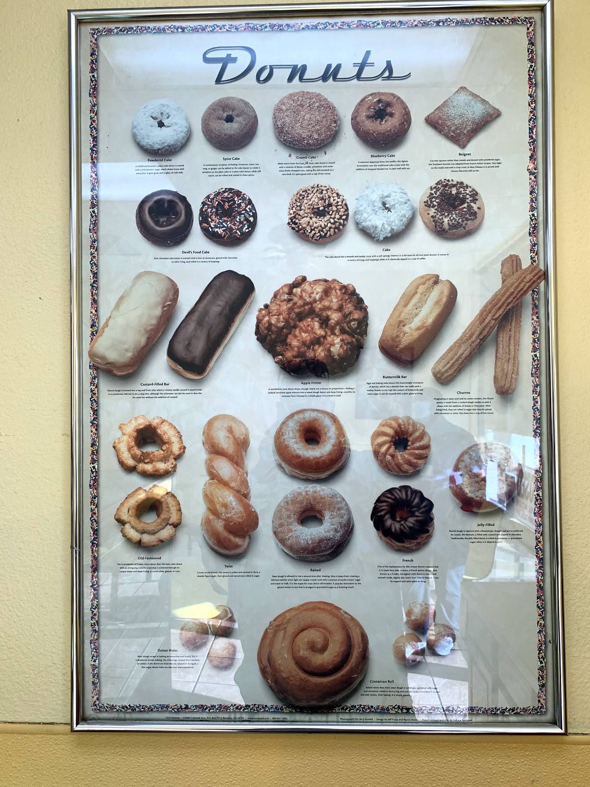 Menu at Jelly Donut restaurant, Palm Springs
