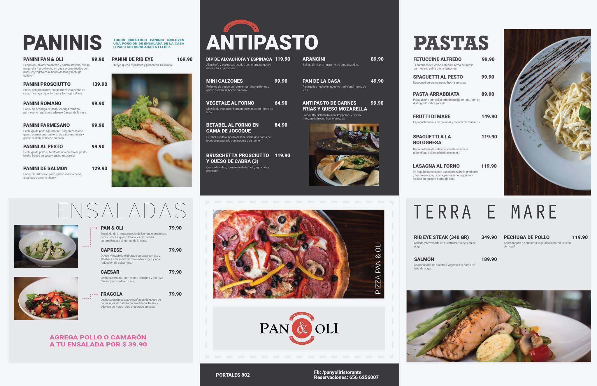 Carta del restaurante Pan & Oli, Ciudad Juarez
