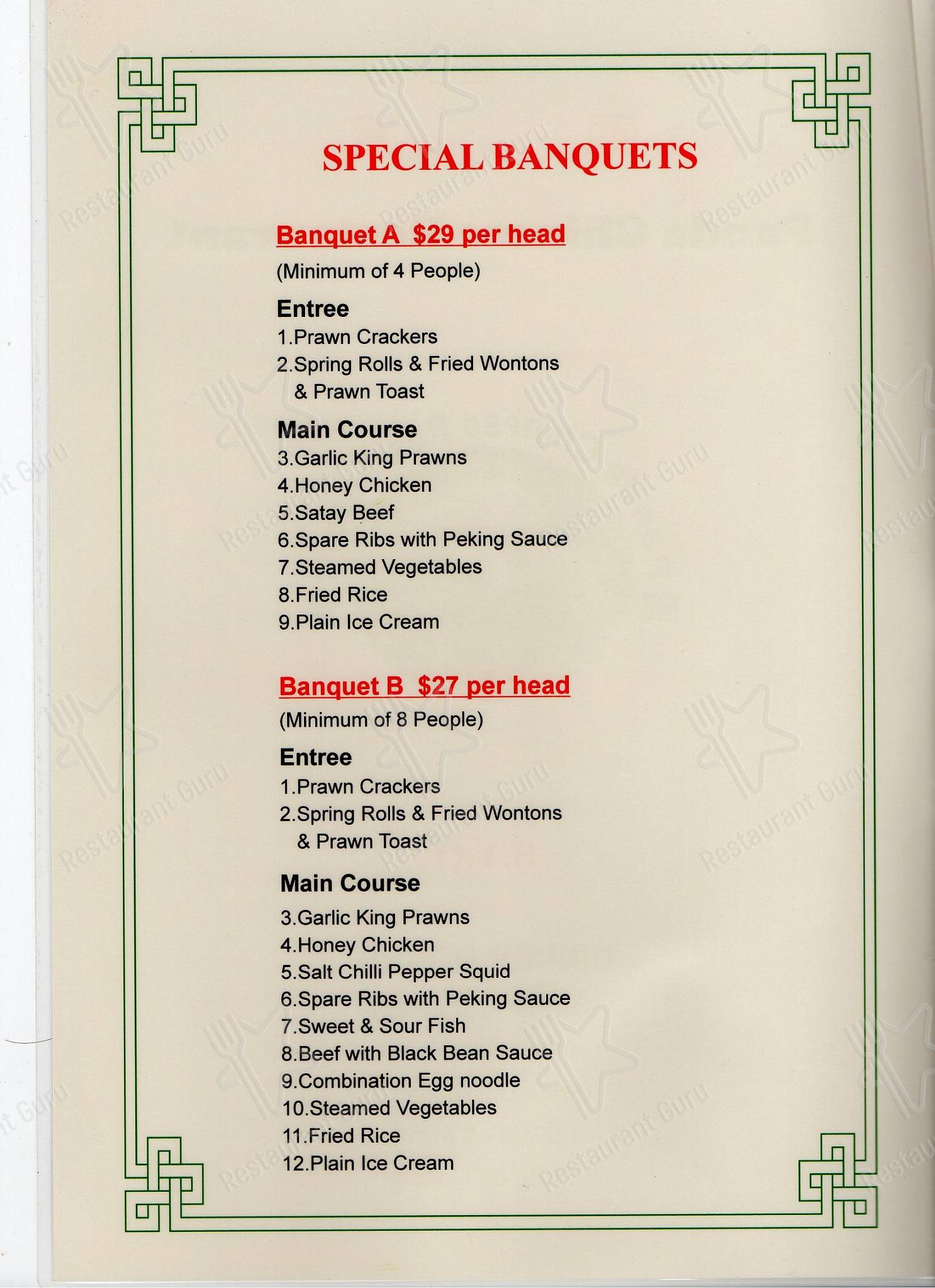 Menu at Panda Chinese Restaurant & Take Away, Northam