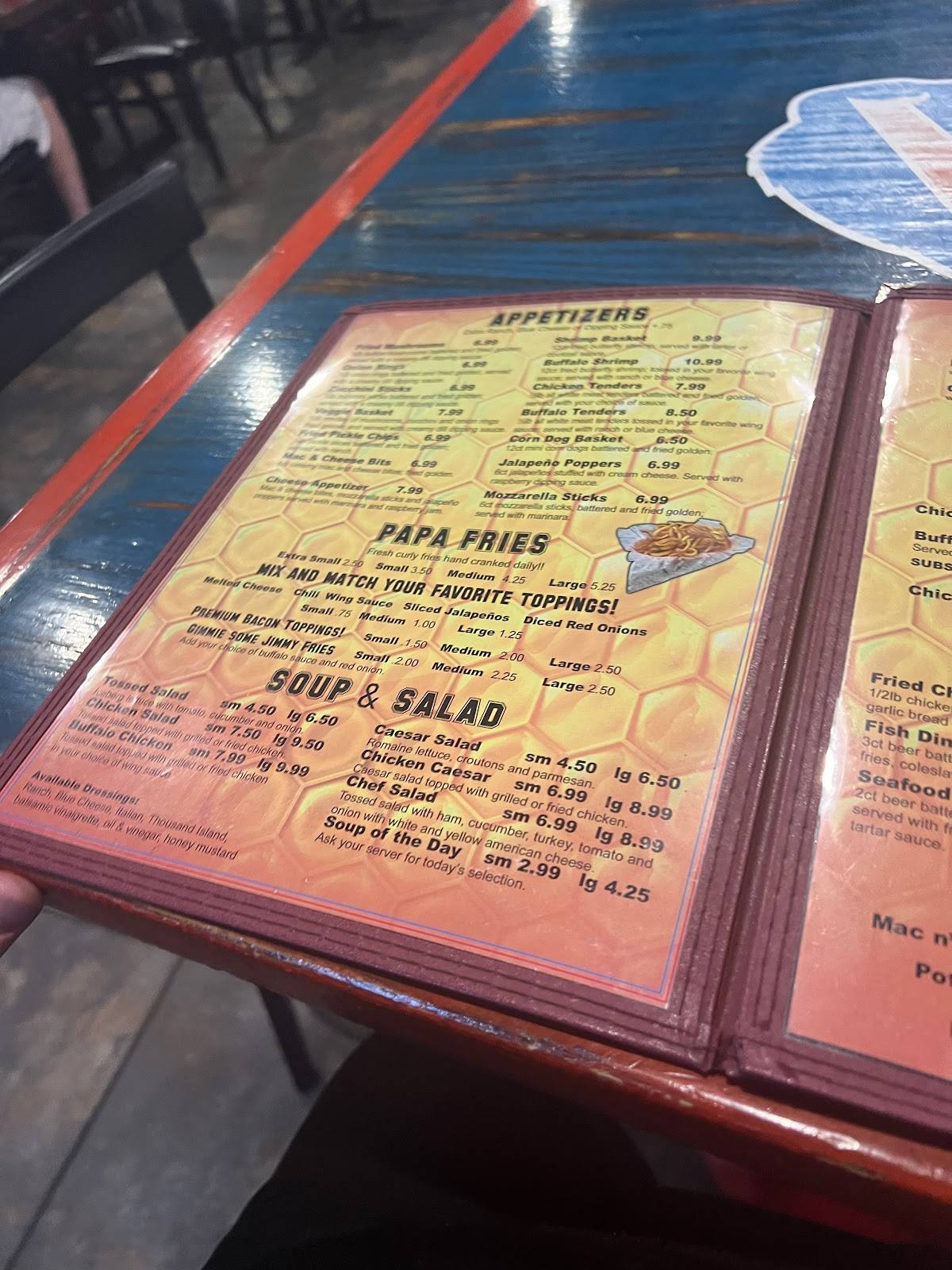 Menu at Papa Bees restaurant, Longwood, 480 S Ronald Reagan Blvd