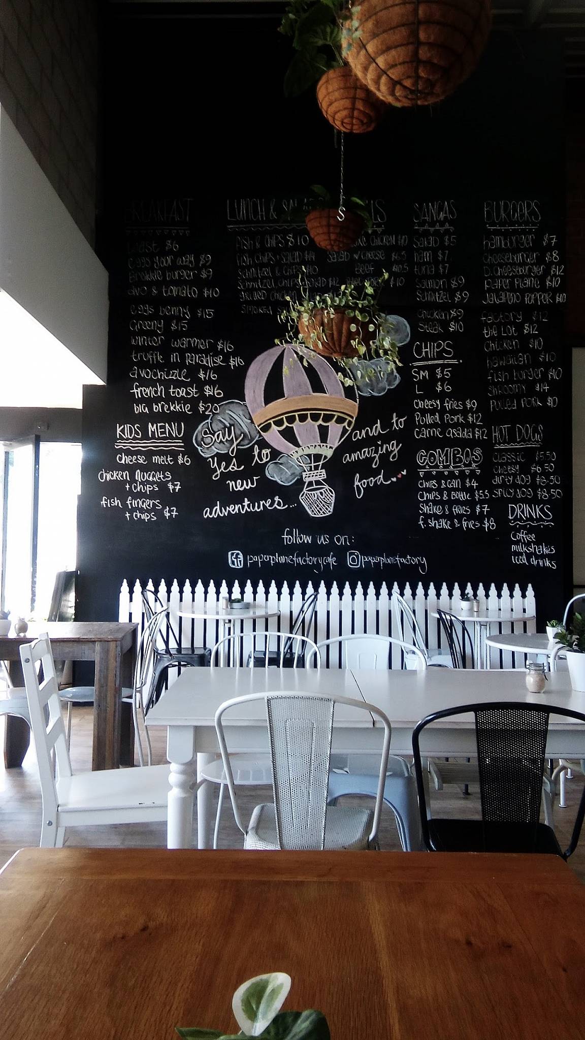 Menu at Paper Plane Factory Cafe, Girraween