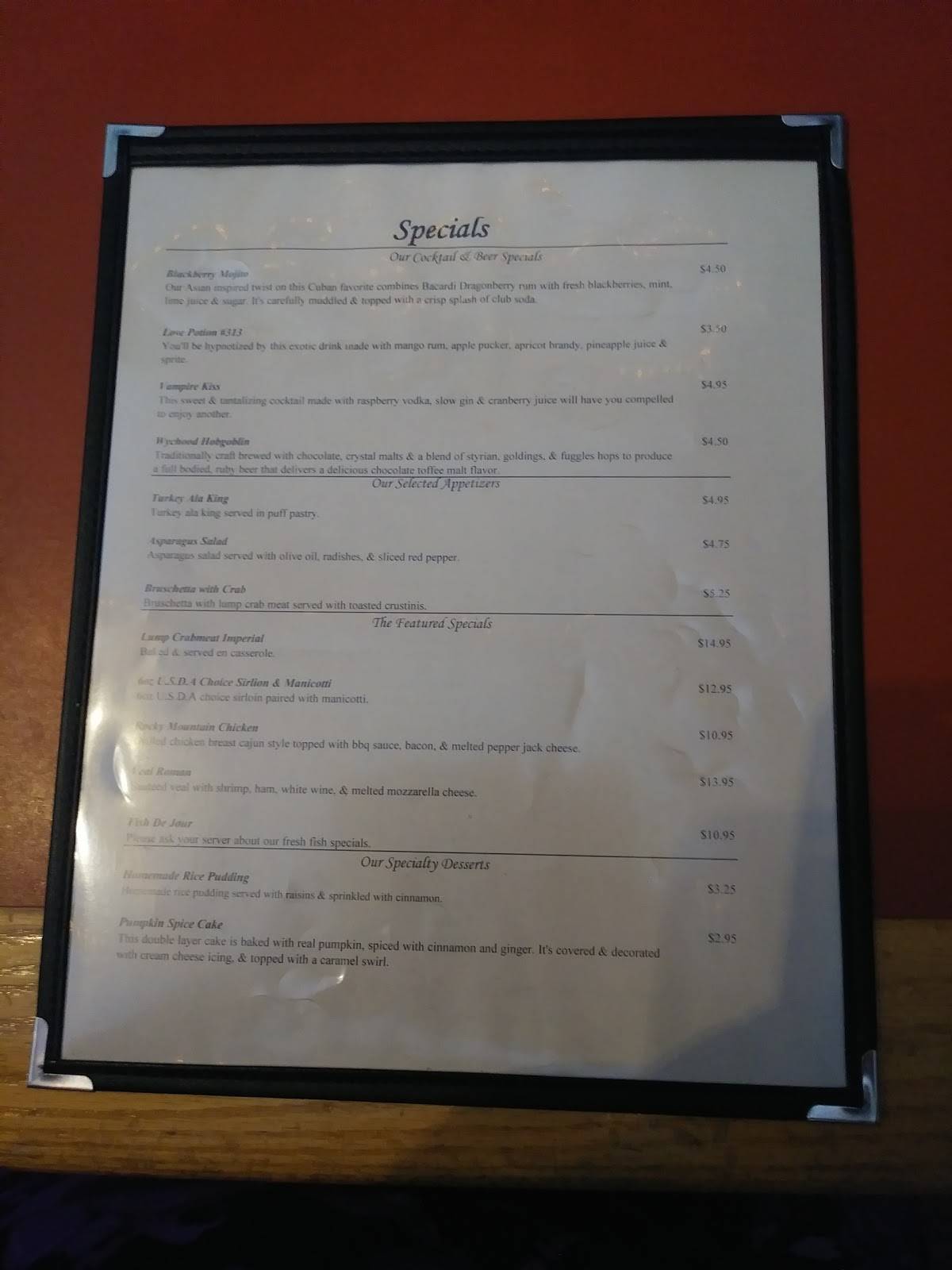 Menu at Country Place restaurant, Perkasie, PA-313