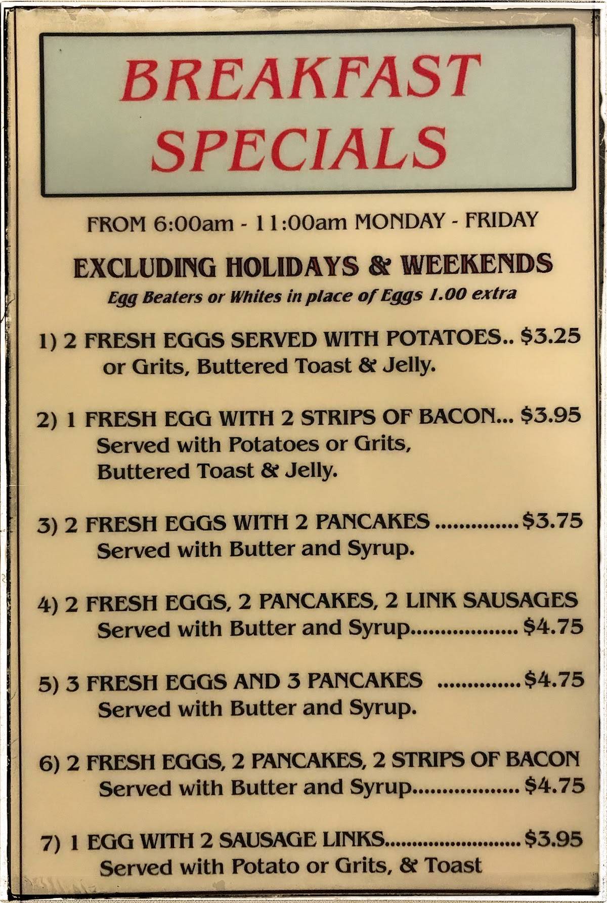 Menu at Peter Pan Diner restaurant, Oakland Park