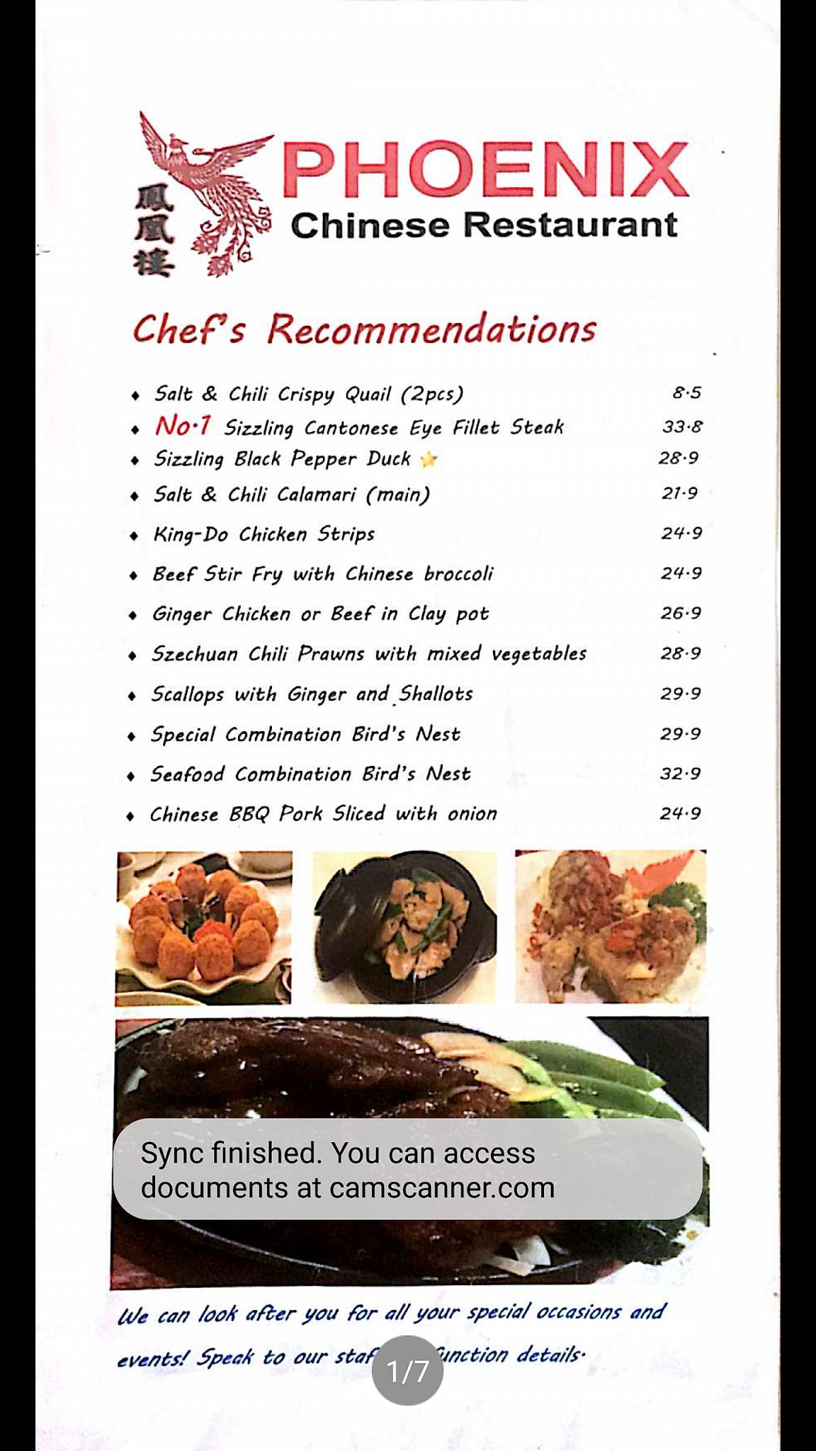 Menu at Phoenix Chinese Restaurant, Frankston, 2/197 Karingal Dr