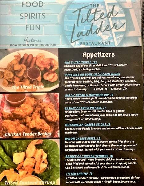 Menu at The Tilted Ladder desserts, Pilot Mountain