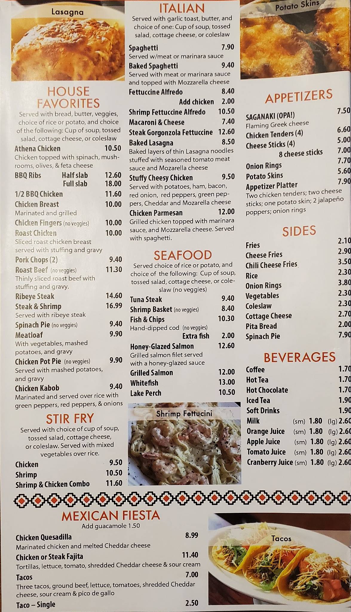 Menu at Pinckney Diner restaurant, Pinckney, 150 S Howell St