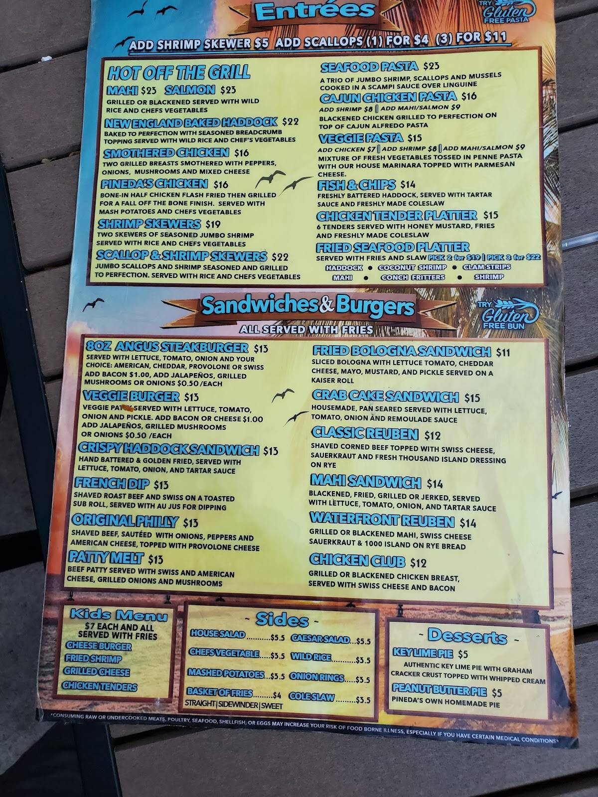Menu at Pineda Inn Bar & Grill, Melbourne, US-1
